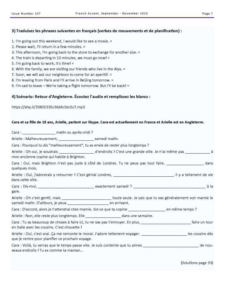 Free French Learning Magazine with Audio, Grammar, PDF format