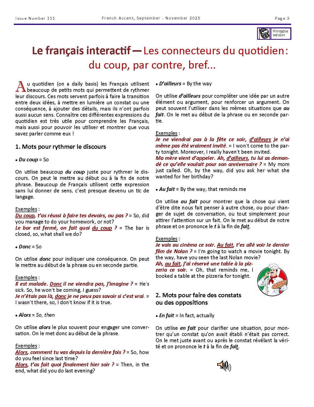 Free French Learning Magazine with Audio, Grammar, PDF format