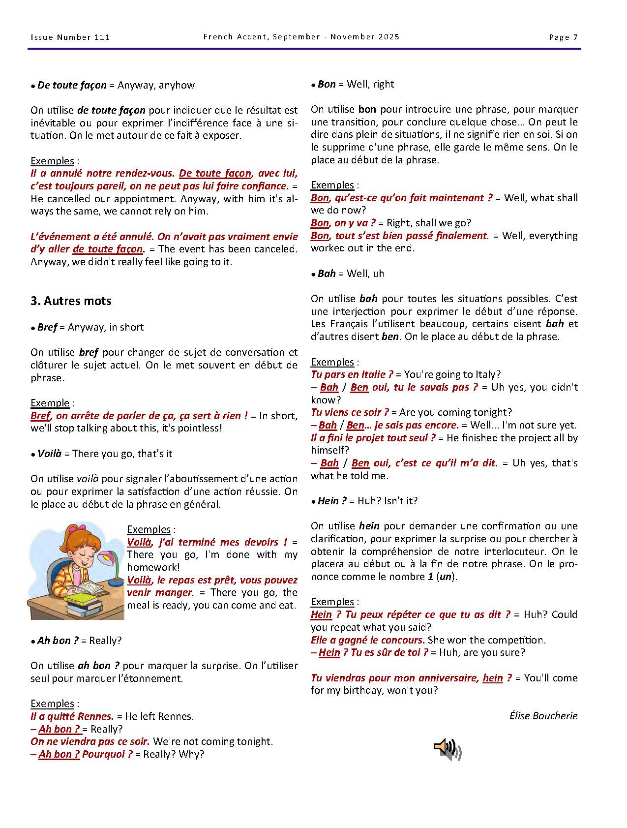 Free French Learning Magazine with Audio, Grammar, PDF format